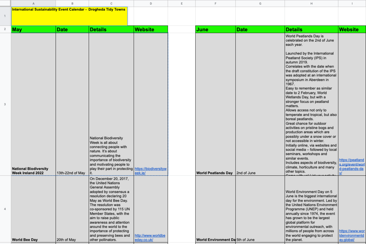 Sustainability & Environmental Event Calendar